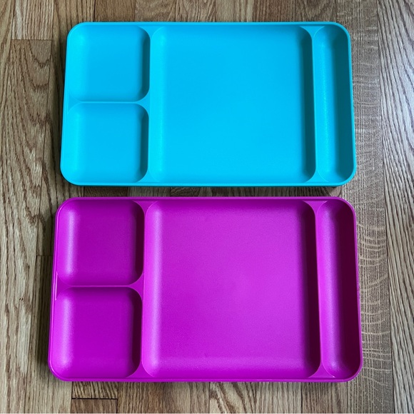 Tupperware | Kitchen | Vintage Tupperware Divided Lunch Tray Jewel Tone ...